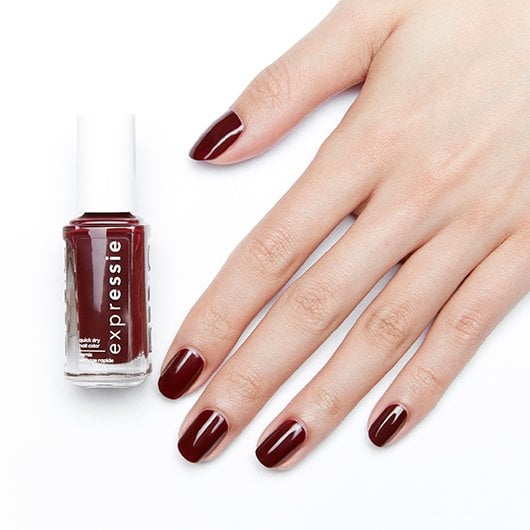 not so low-key - burgundy quick dry nail polish - essie