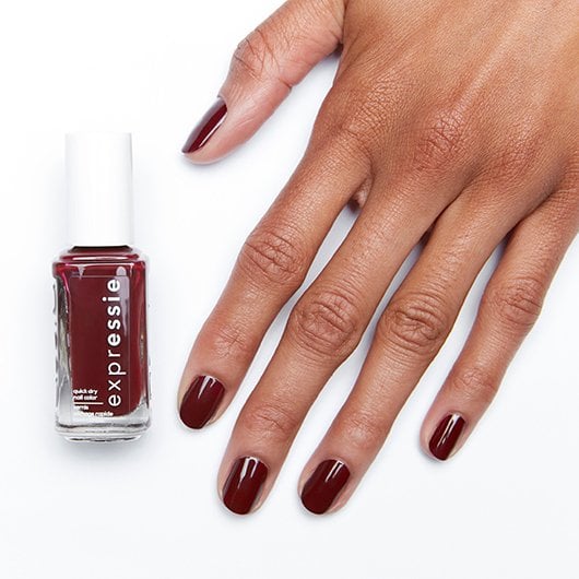 not so low-key - burgundy quick dry nail polish - essie