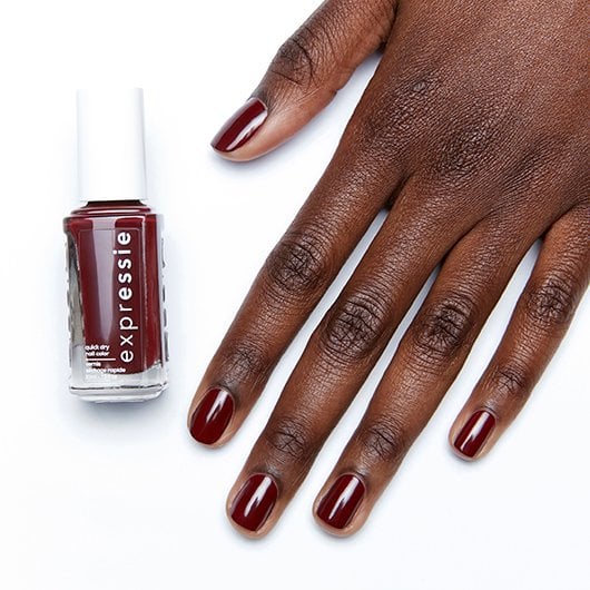 not so low-key - burgundy quick dry nail polish - essie