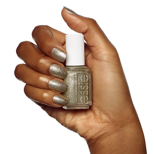 beyond cozy - silver gold glitter nail polish & nail color - essie